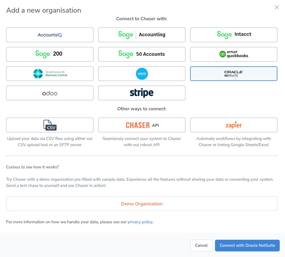 Use Chaser with NetSuite